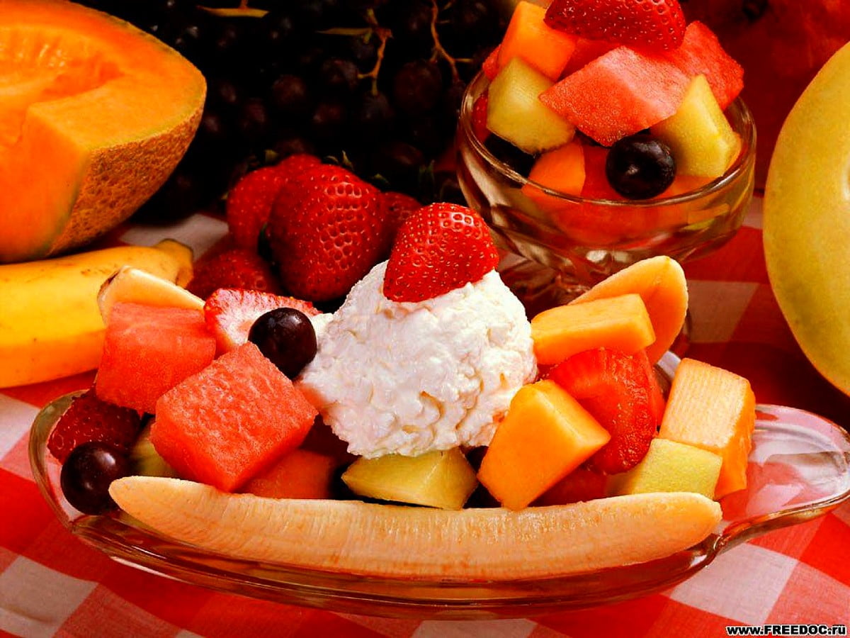 Desktop achtergrond Fruit Dessert, Eten, Fruit Salade 1600x900 ...