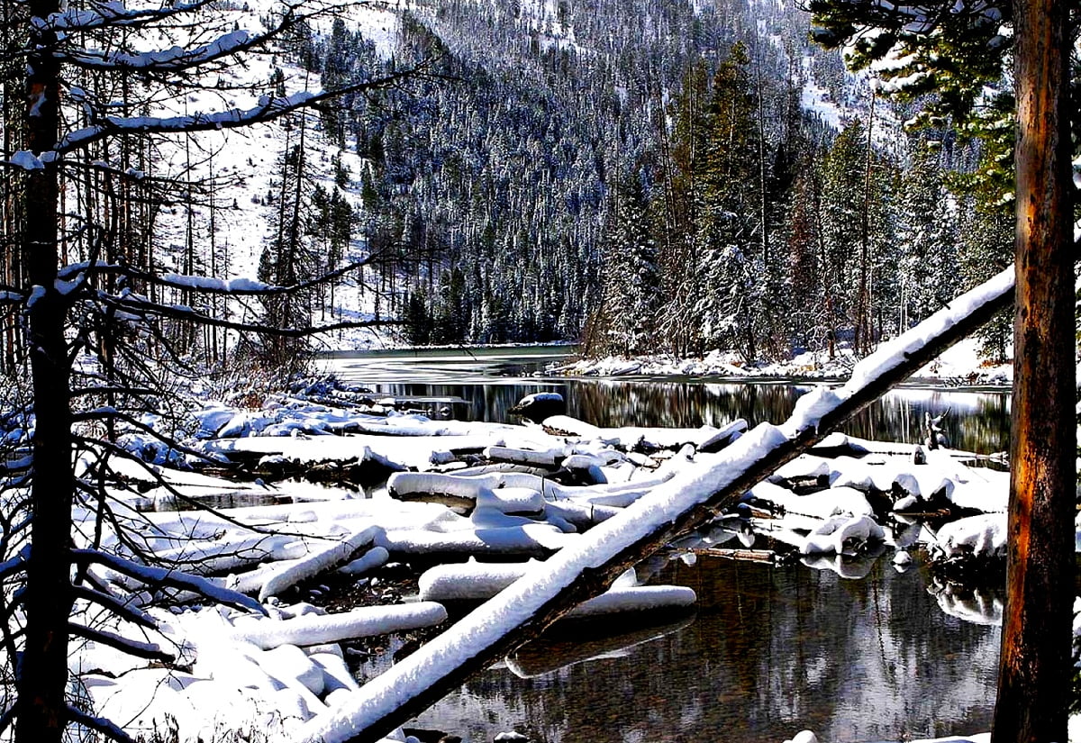 Rivier-, Sneeuw, Winter achtergrond | Gratis TOP achtergronden