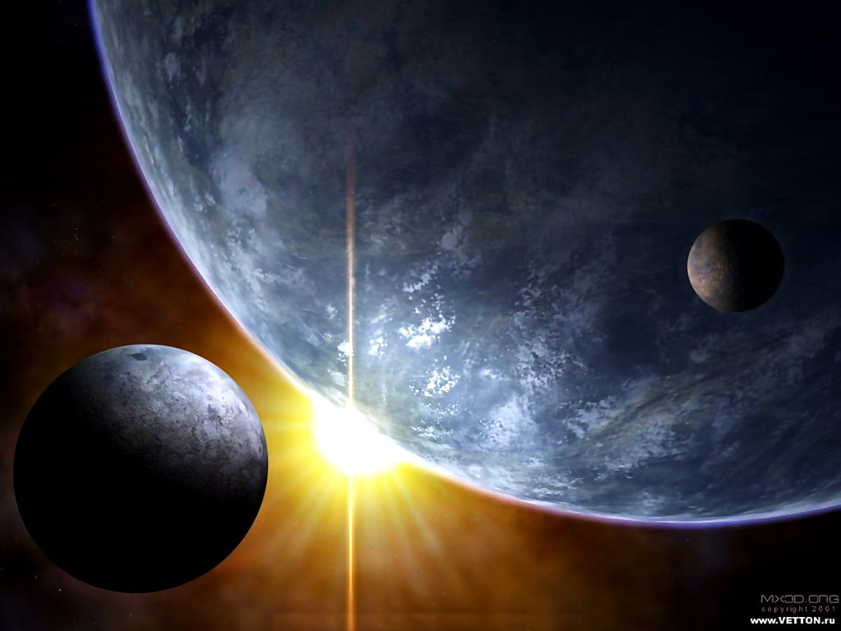 Planeet, Maan, Kosmische Ruimte achtergrond | Download Gratis wallpapers