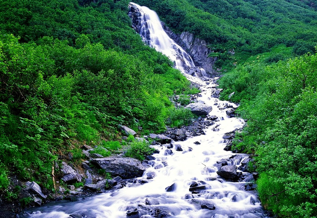 Achtergrond Rivier-, Waterval, Natuur 🔥 Download achtergronden