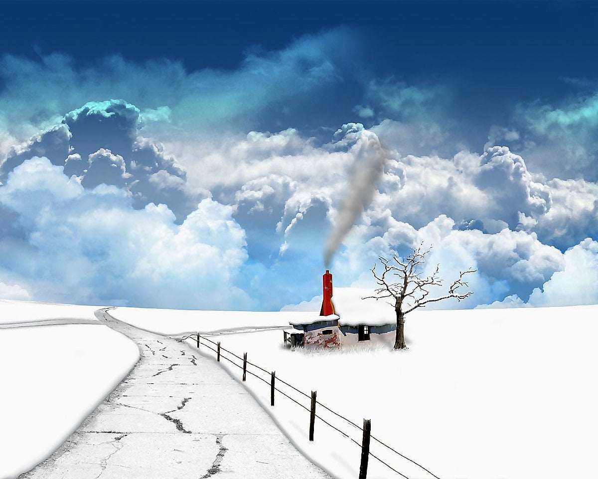 Coole achtergrond Winter, Sneeuw, Wolken | Download TOP achtergronden