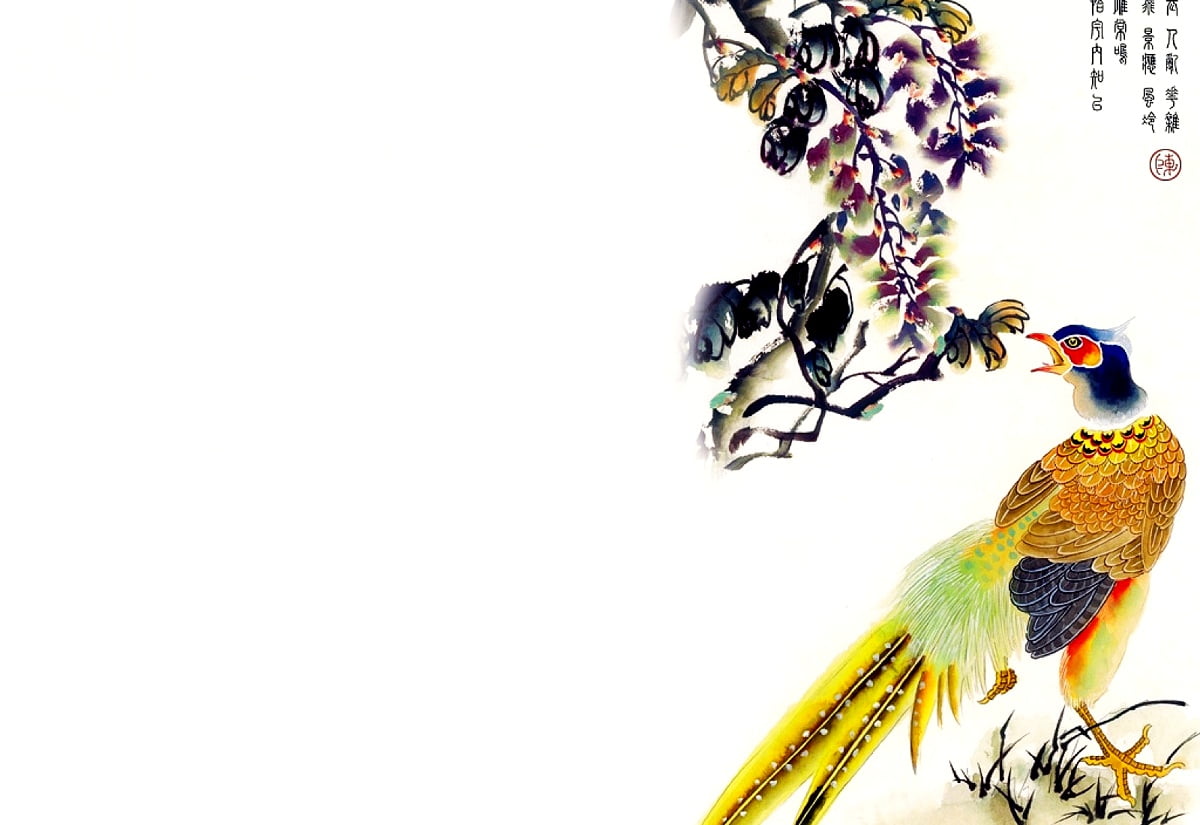Achtergrond Chinese Kunst, Chinese Schilderkunst, Vogel | Gratis ...