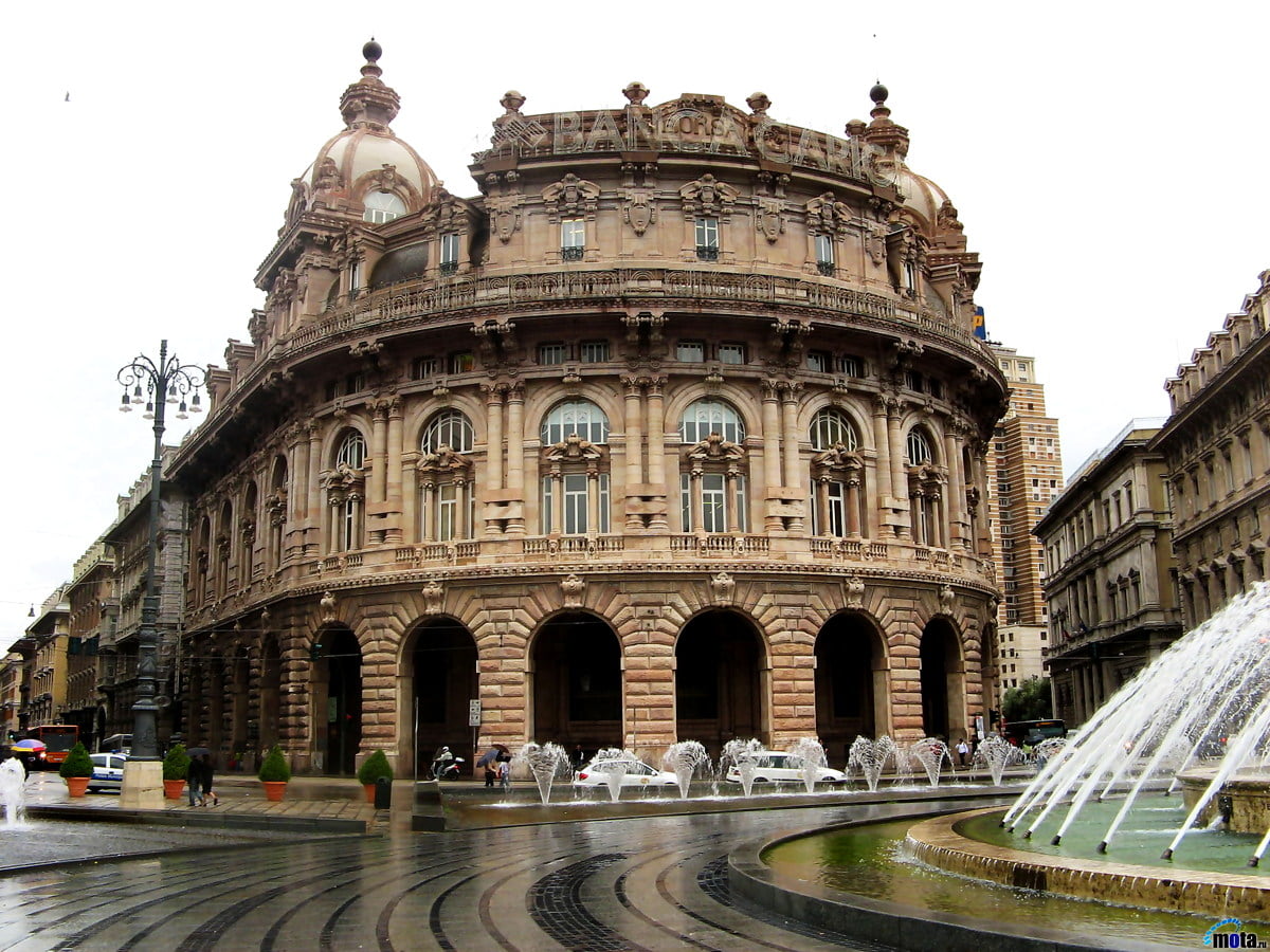Piazza De Ferrari, Genua, Italië achtergrond | Download achtergronden